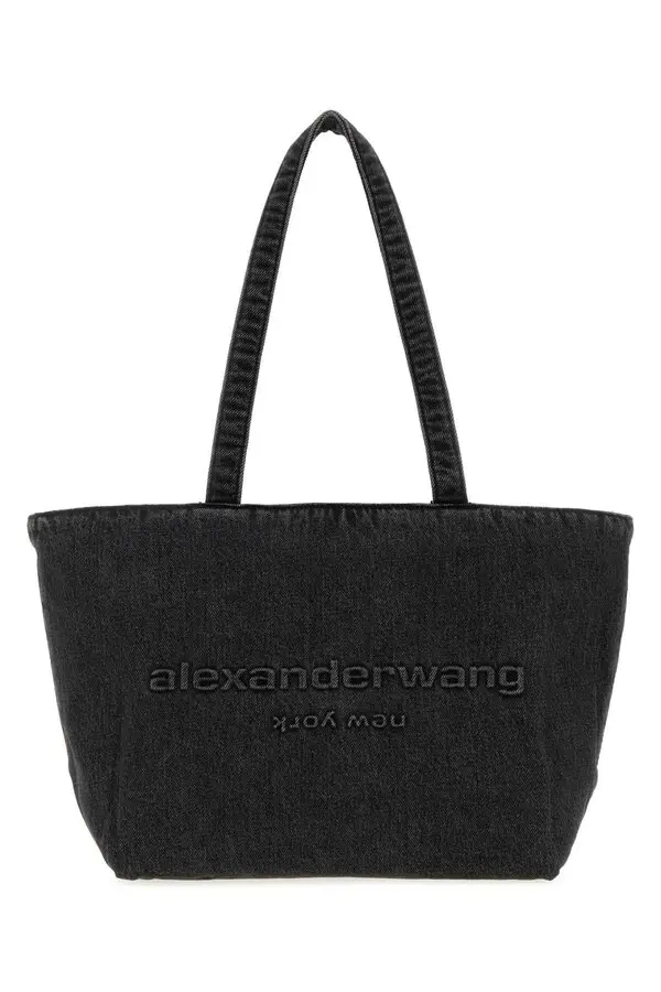 Alexander Wang Slate Denim Punch Shopping Bag