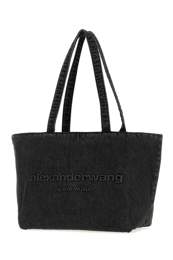 Alexander Wang Slate Denim Punch Shopping Bag