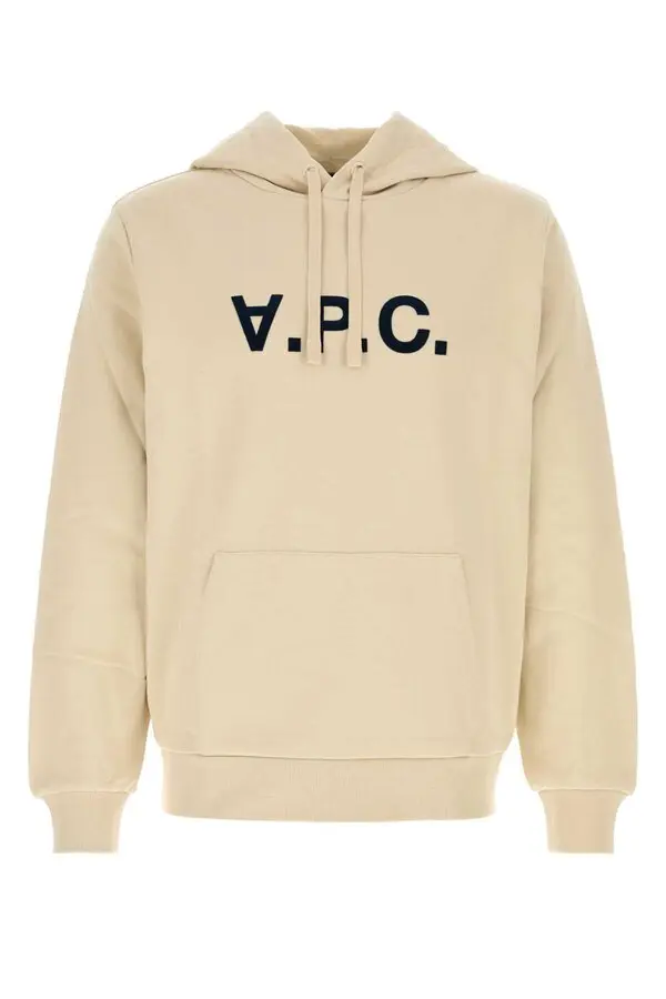 A.p.c. Sand Stretch Cotton Sweatshirt With Logo - Brown