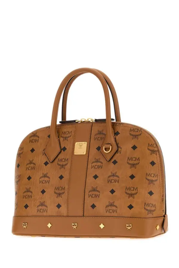 Mcm Printed Canvas Aren Vi Handbag