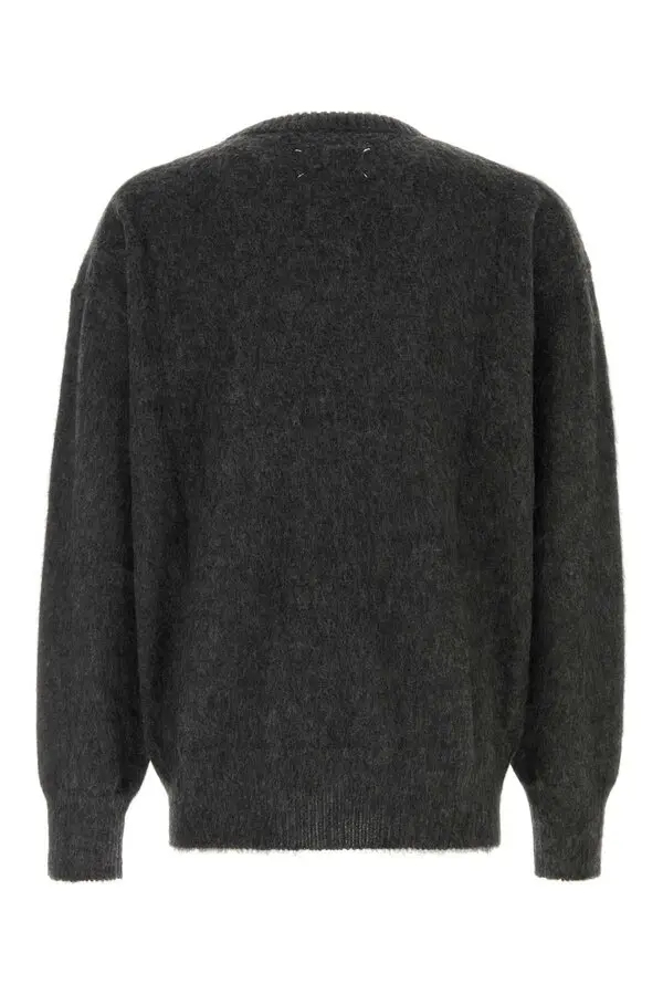 MAISON MARGIELA Oversize Graphite Wool Blend Sweater - Gray