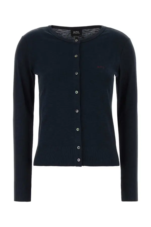 A.p.c. Navy Cotton Cora Cardigan - Blue