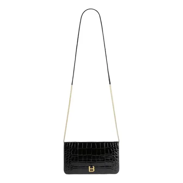 Balenciaga Hourglass Phone Pouch - Black
