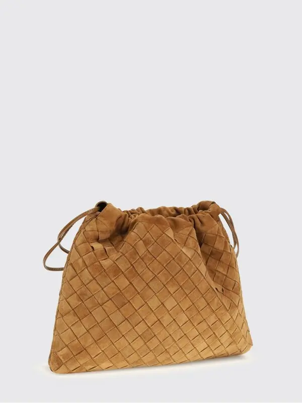 Bottega Veneta Woven Lambskin Clutch With Top Handle - Brown
