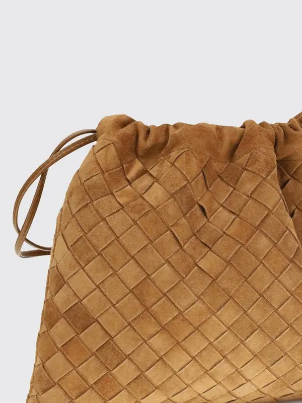 Bottega Veneta Woven Lambskin Clutch With Top Handle - Brown