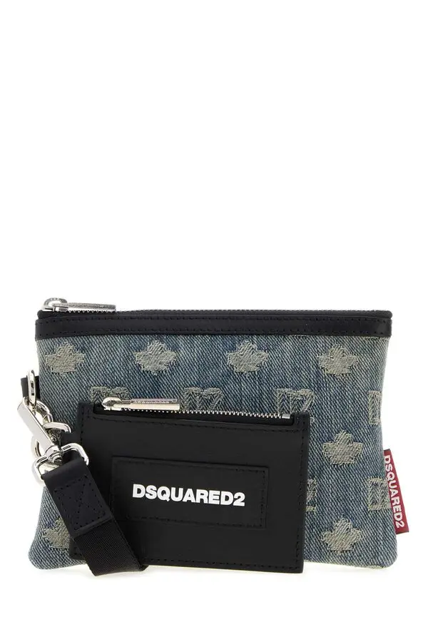 Dsquared2 Embroidered Denim Pouch
