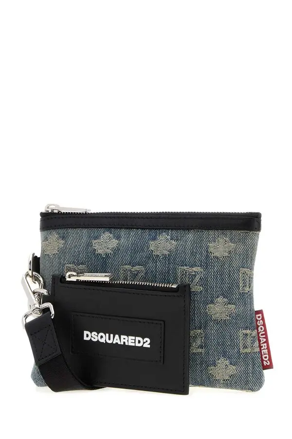 Dsquared2 Embroidered Denim Pouch