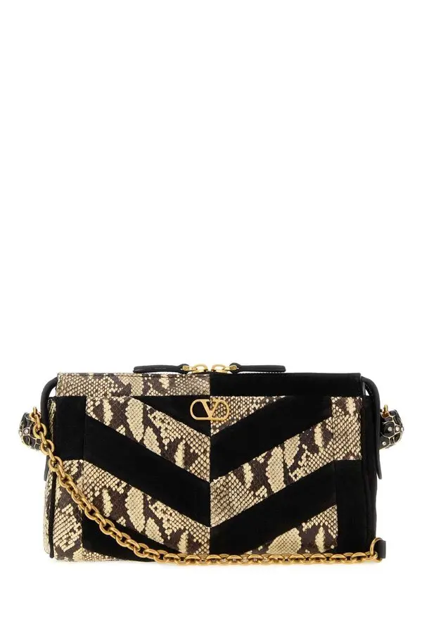 Valentino Garavani Leather And Suede Panthea Crossbody Bag - Multicolor