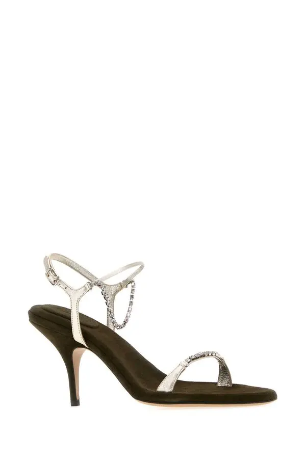 Chloé Leather Zia Sandals - Silver