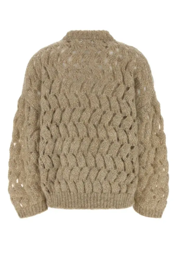 Brunello Cucinelli Sand Mohair Blend Oversize Sweater