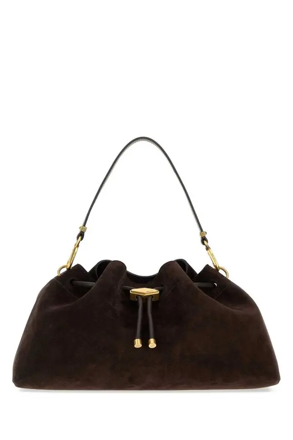 JIMMY CHOO Suede Bon Bon Bucket Bag