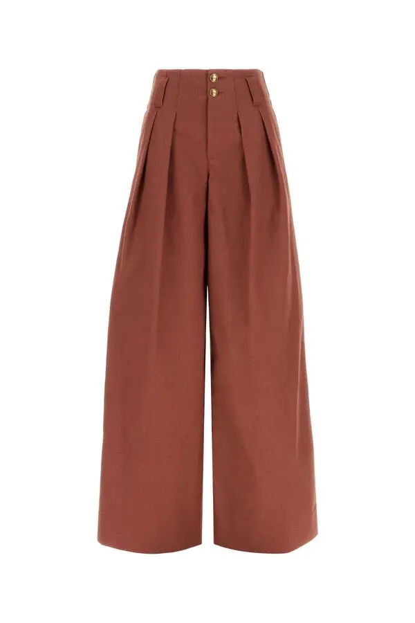 Chloé Cotton Wide-leg Pants - Red