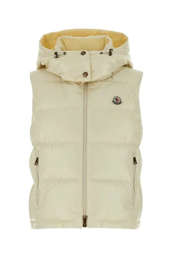 Moncler Cream Nylon Niverolle Down Jacket