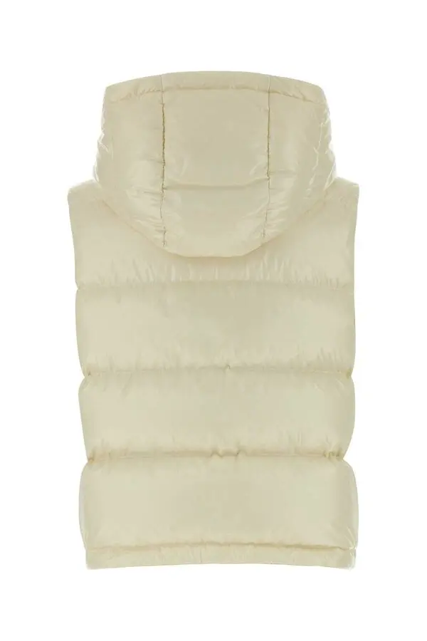 Moncler Cream Nylon Niverolle Down Jacket