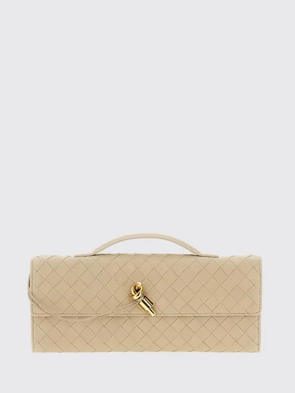 Bottega Veneta Beige Lambskin Clutch - Cream