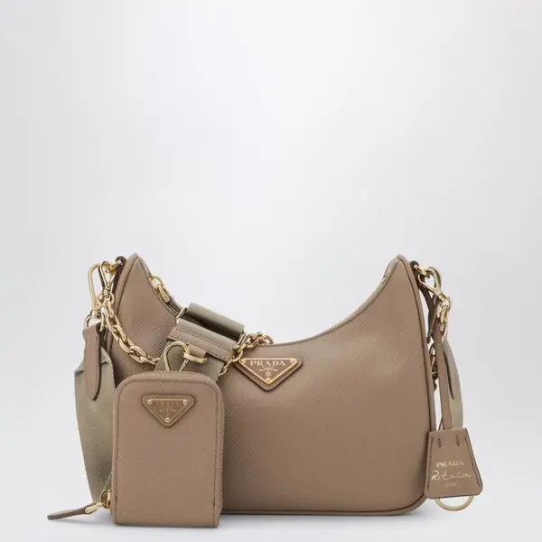 Prada Re-edition 2005 Bag In Cameo Beige Leather - Brown