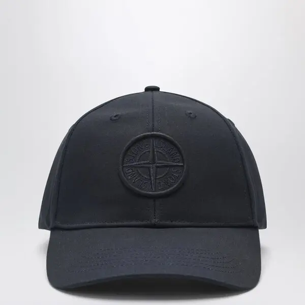 Stone Island Navy Baseball Cap With Logo - Blue