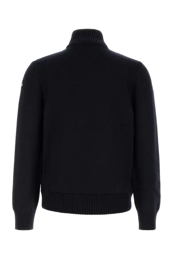 Moncler Navy Wool Cardigan