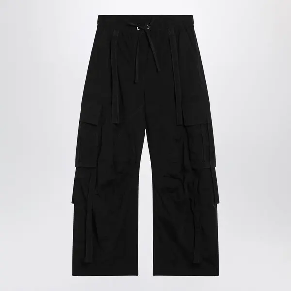 Dolce & Gabbana Waxed Faille Cargo Trousers - Black