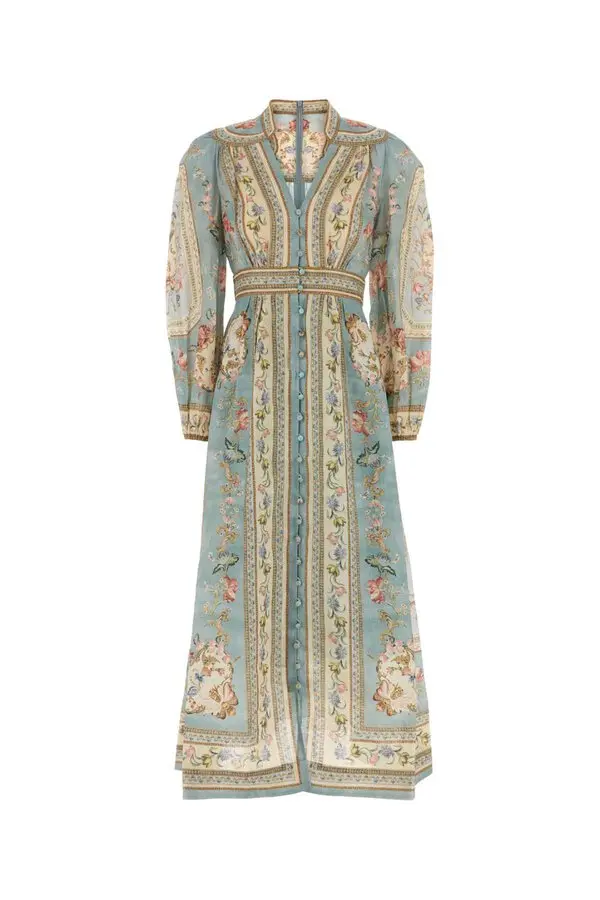Zimmermann Printed Linen Roselight Dress - Multicolor