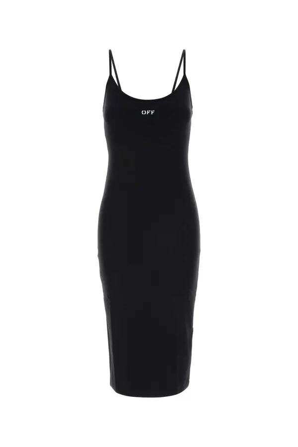 Off-White Stretch Nylon Dress - Black