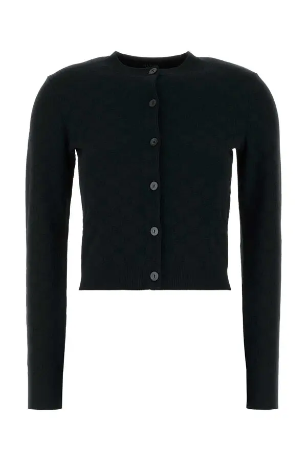 Gucci Ribbed Knit Cardigan - Black