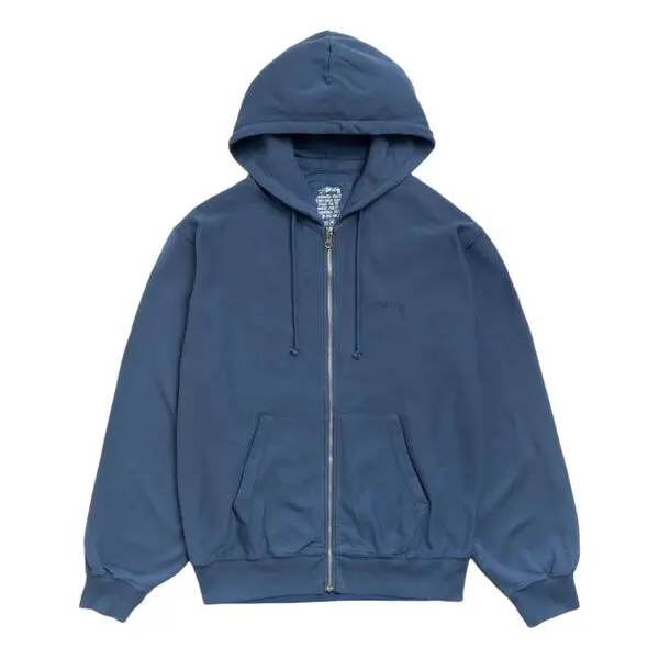 StÜssy Lightweight Terry Zip Hoodie - Blue