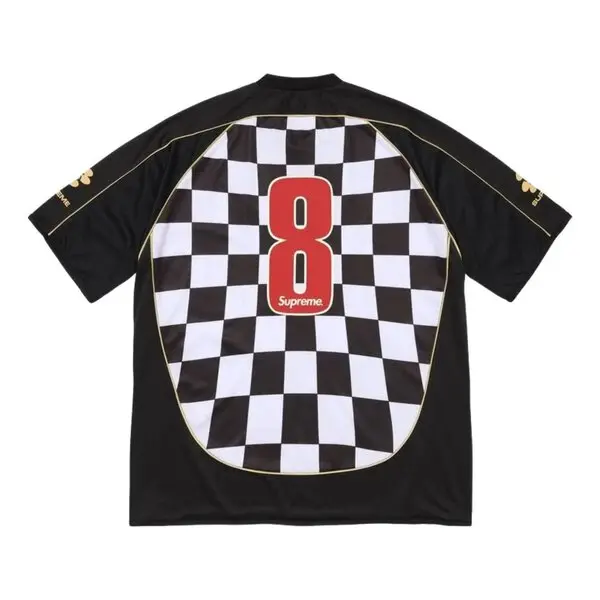 Supreme Ss26 Checkerboard Soccer Jersey - Black