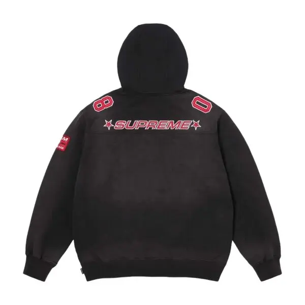 Supreme Ss26 Football Jersey Hooded Sweatshirt - Black