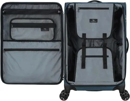 WALLYBAGS Stratford Softside 29" Large Checked Spinner Luggage - Teal