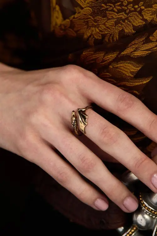 ALEX AND ANI House Of The Dragon Syrax Bypass Ring - Gold