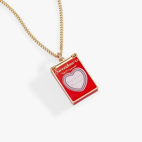 ALEX AND ANI Sweethearts® Box Locket And Heart Charm Necklace