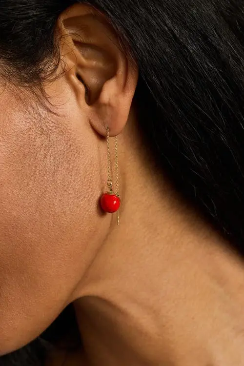 ALEX AND ANI Farmers' Market Tomato Threader Earrings
