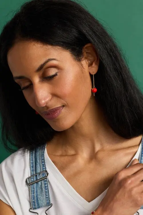 ALEX AND ANI Farmers' Market Tomato Threader Earrings