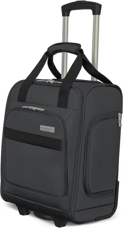 WALLYBAGS Stratford Softside 16" Underseat Carry On Luggage - Graphite