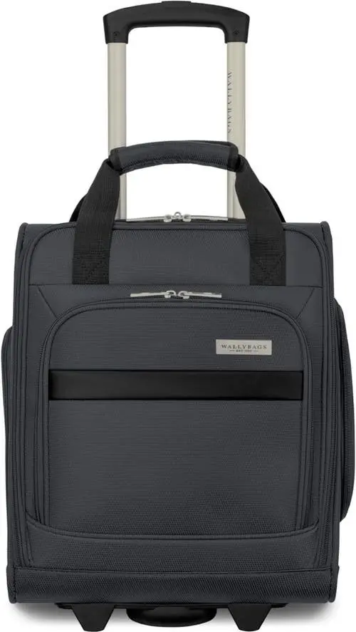 WALLYBAGS Stratford Softside 16" Underseat Carry On Luggage - Graphite