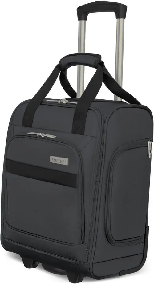 WALLYBAGS Stratford Softside 16" Underseat Carry On Luggage - Graphite