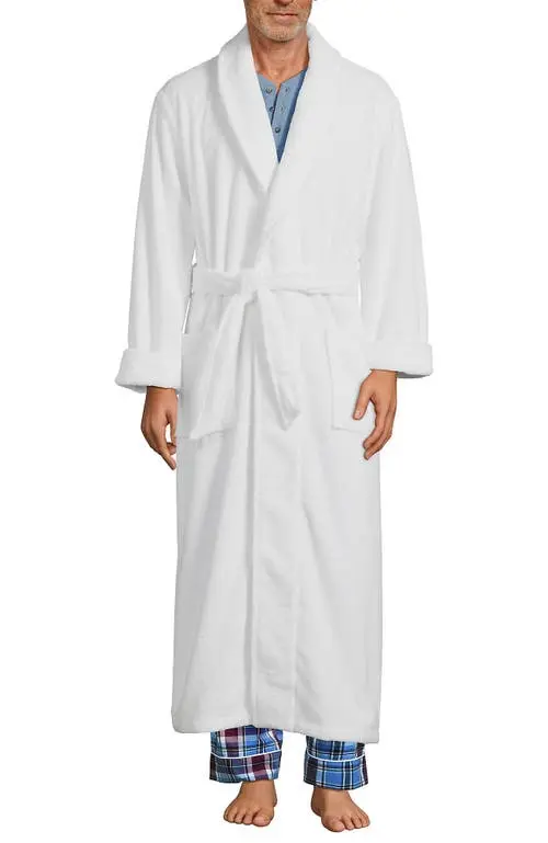 LANDS' END Full Length Turkish Terry Robe - White