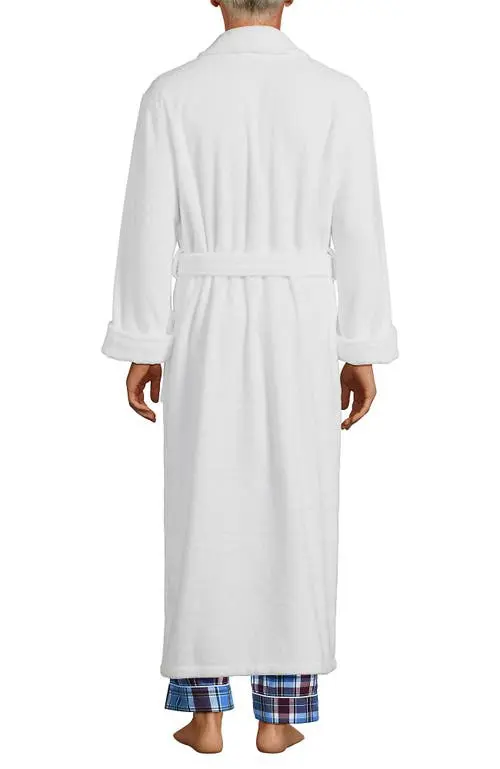 LANDS' END Full Length Turkish Terry Robe - White
