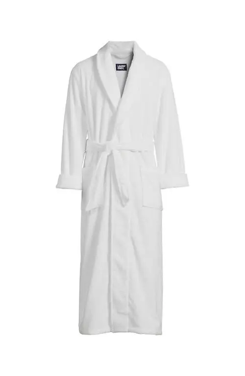 LANDS' END Full Length Turkish Terry Robe - White