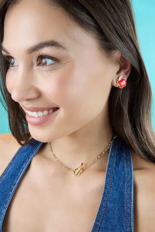 ALEX AND ANI Apple Stud Earrings