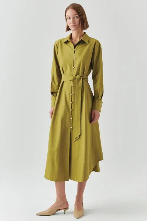 EXQUISE Mckinley Midi Shirt Dress - Green