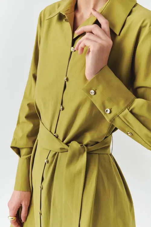 EXQUISE Mckinley Midi Shirt Dress - Green