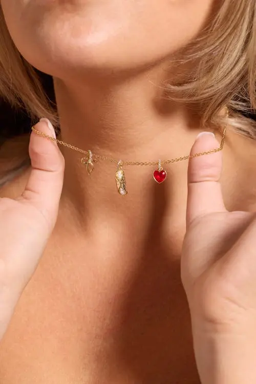 ALEX AND ANI There Cannoli Be You' Bow & Heart Multi Charm Cluster Necklace
