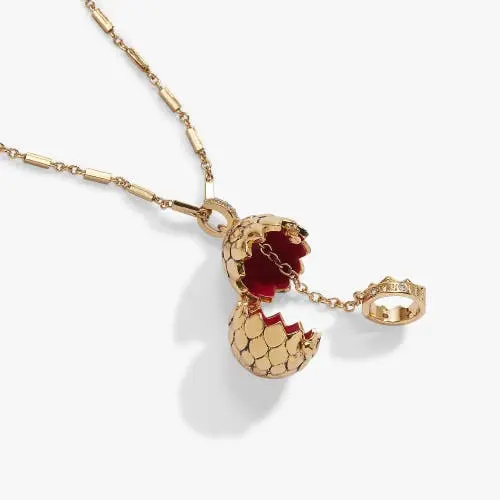 ALEX AND ANI House Of The Dragon Dragon Egg Locket Pendant Necklace