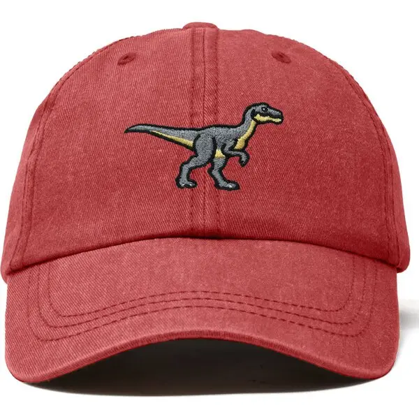 DALIX Velociraptor Dad Cap - Washed Red