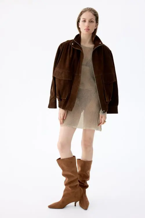 H&M Knee-high Pointed Toe Kitten Heel Boots