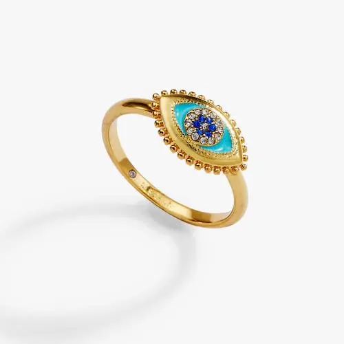 ALEX AND ANI Healing Stone Evil Eye Ring