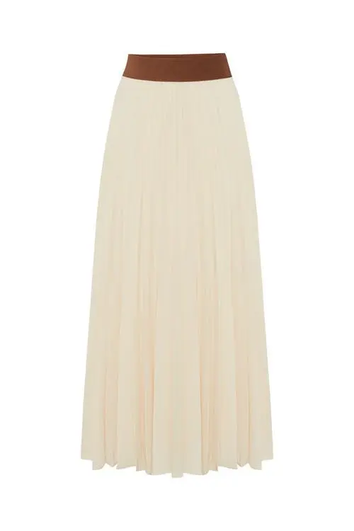 EXQUISE Diana Pleated Midi Skirt