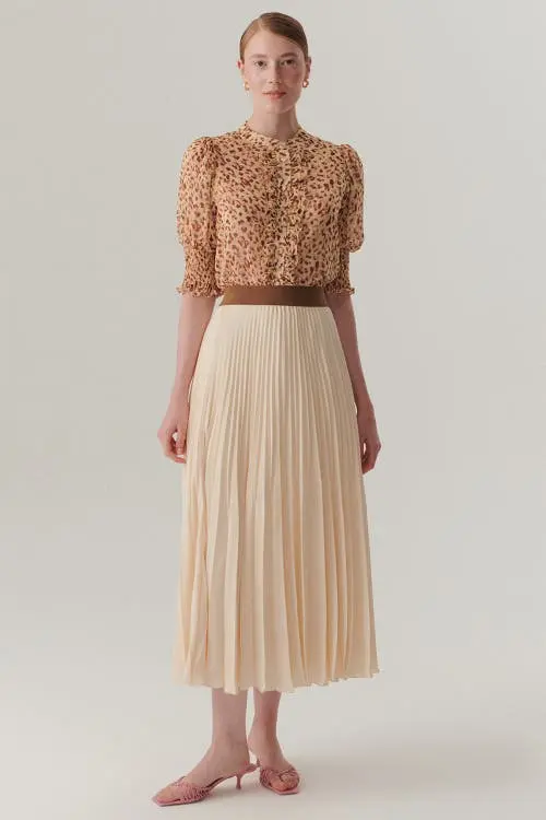 EXQUISE Diana Pleated Midi Skirt
